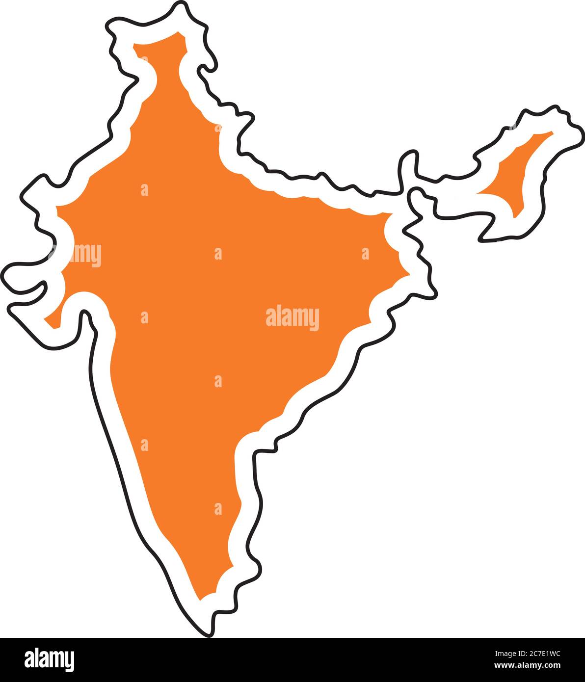 Orange map icon of India - Vector illustration Stock Vector Image & Art ...