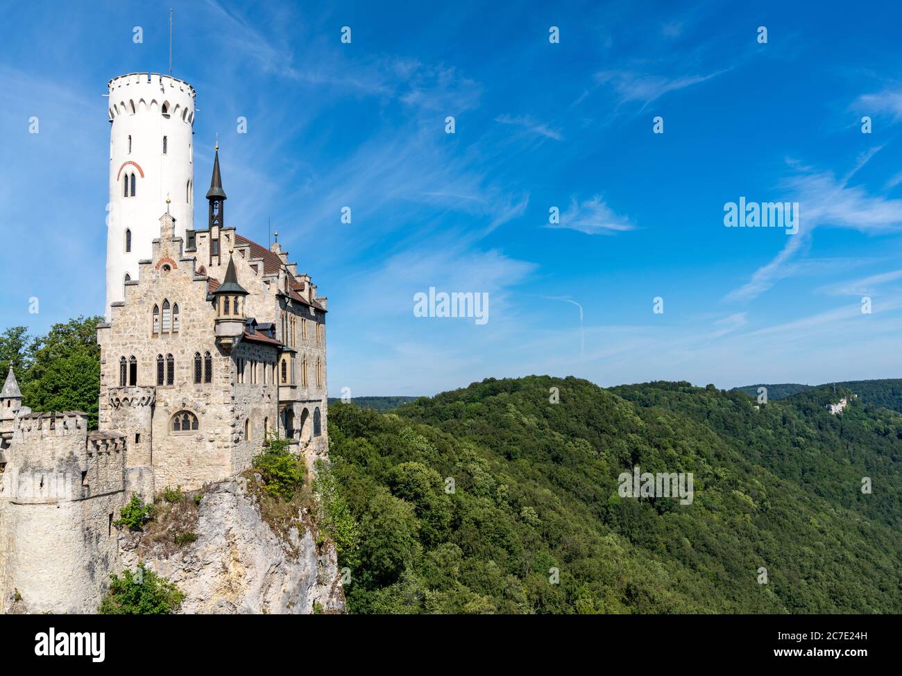 Lichtenstein, BW / Germany - 13 July 2020: view of the Lichtenstein ...
