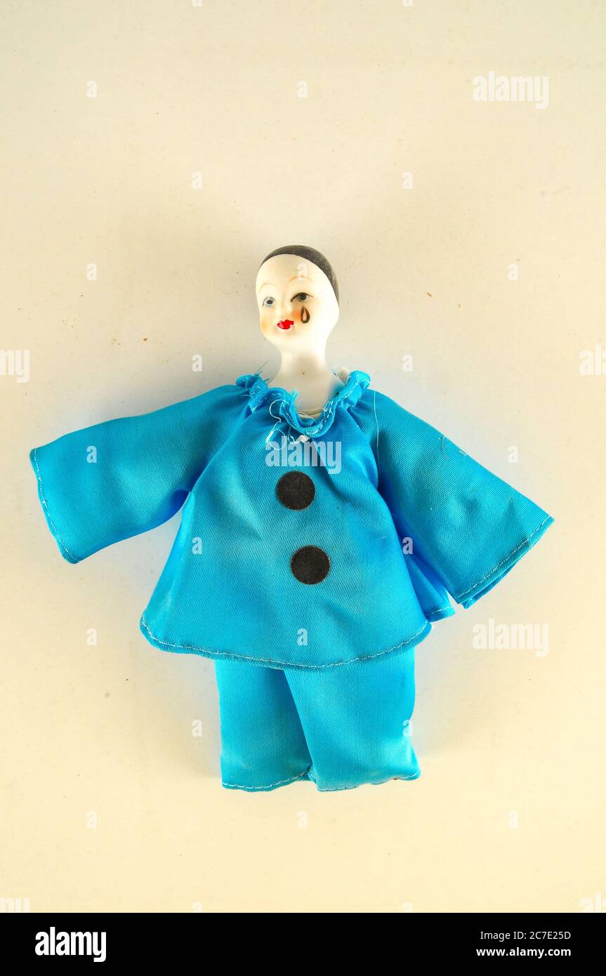 Photo of Pierrot toy doll on white background Stock Photo - Alamy