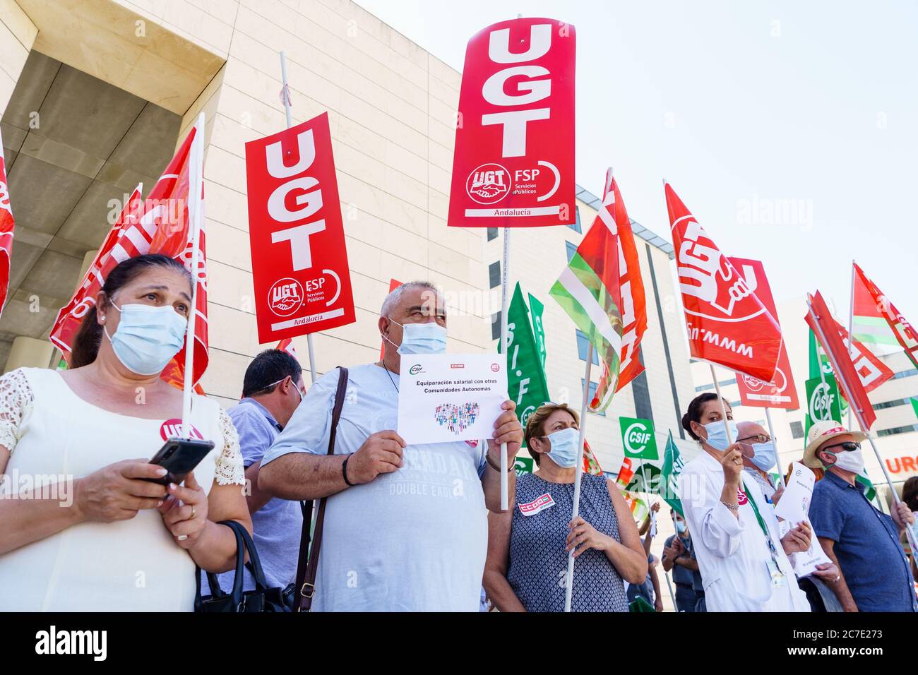 Health workers demonstrating for their rights and working conditions ...