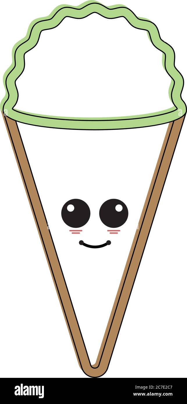 Cartoon icon of a happy ice cream cone. Dessert icon - Vector Stock ...