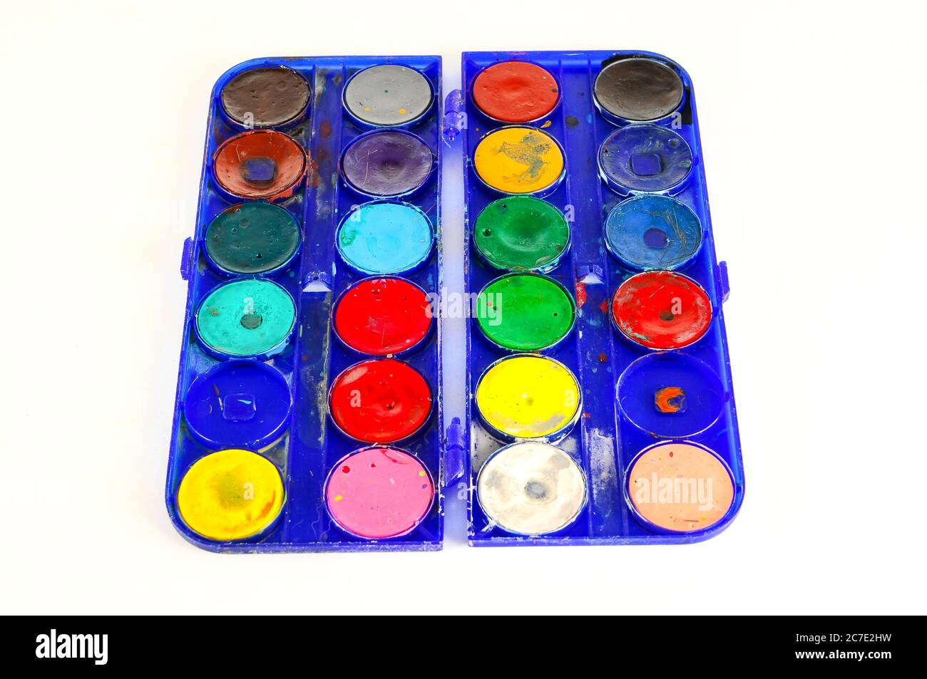 Used vintage Simple set of watercolour paints palette Stock Photo - Alamy