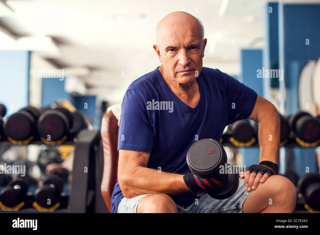 Muscular bald man white hi-res stock photography and images - Alamy