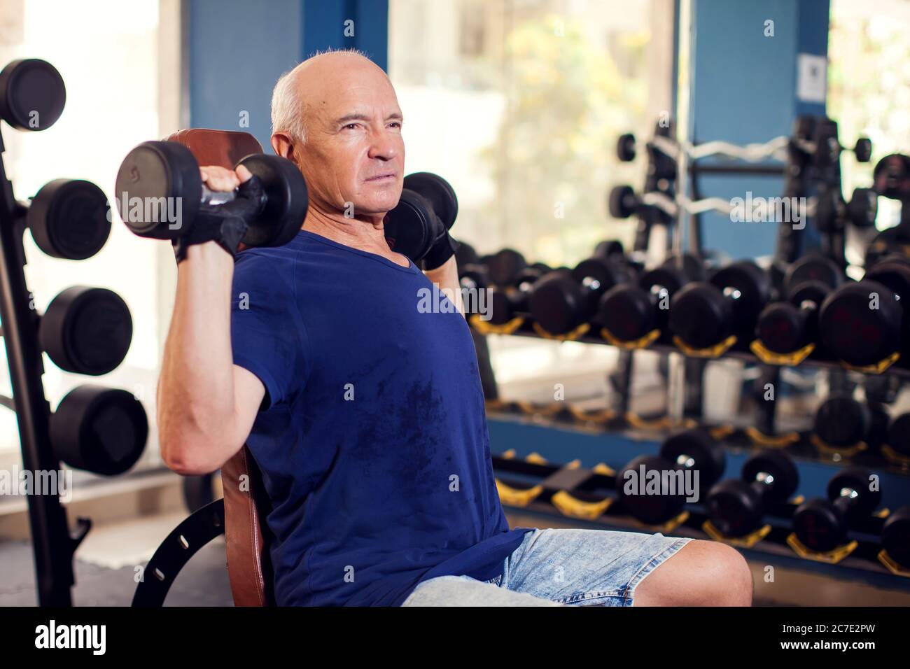 Muscular bald man white hi-res stock photography and images - Alamy