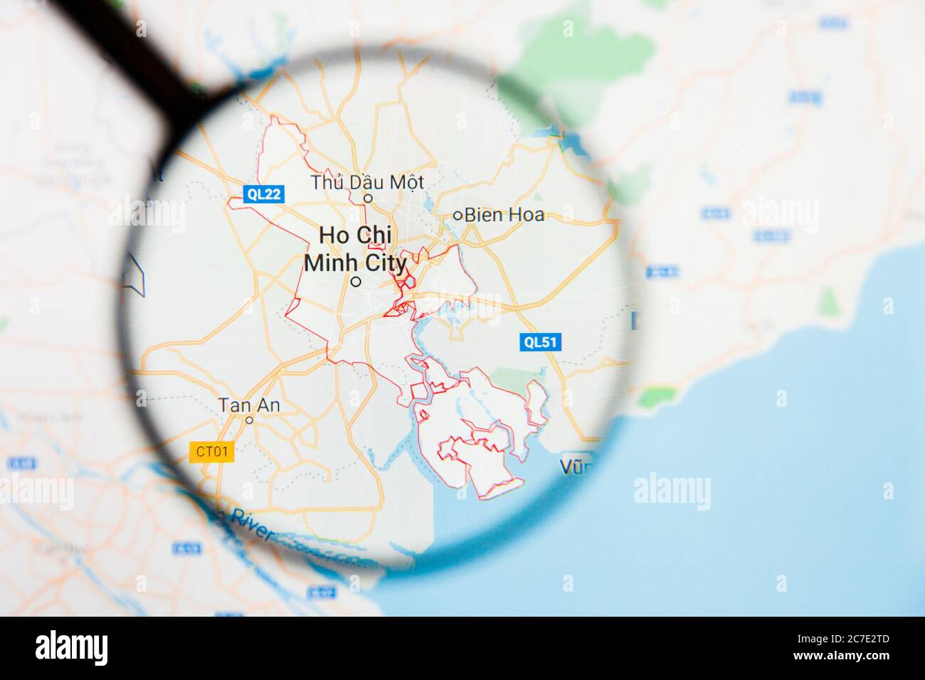 Ho Chi Minh City, Vietnam city visualization illustrative concept on ...