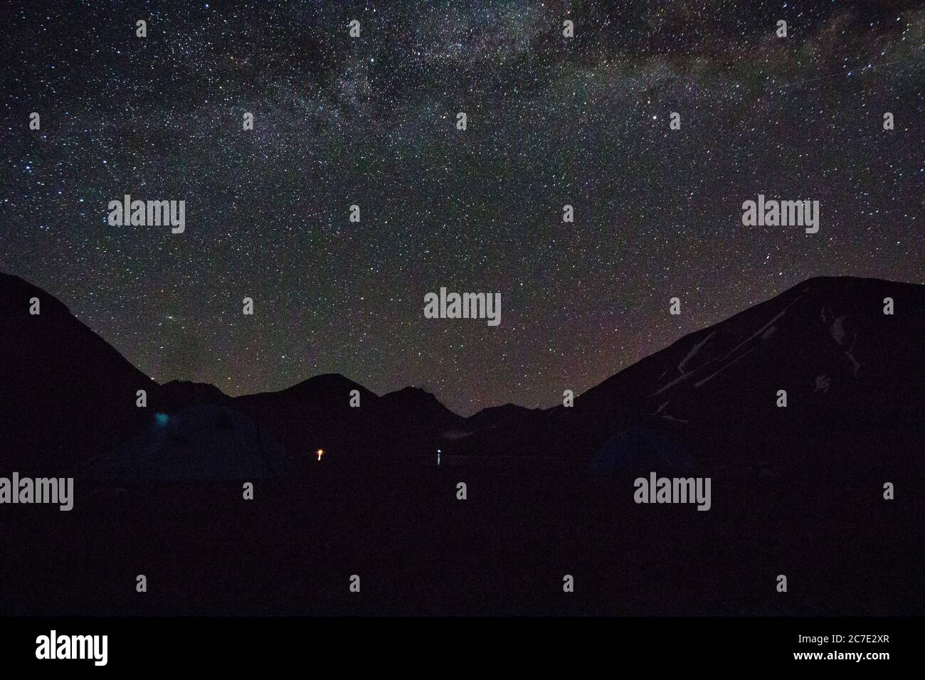 Night sky scape, landscape of night sky stars and milky way in Georgia ...