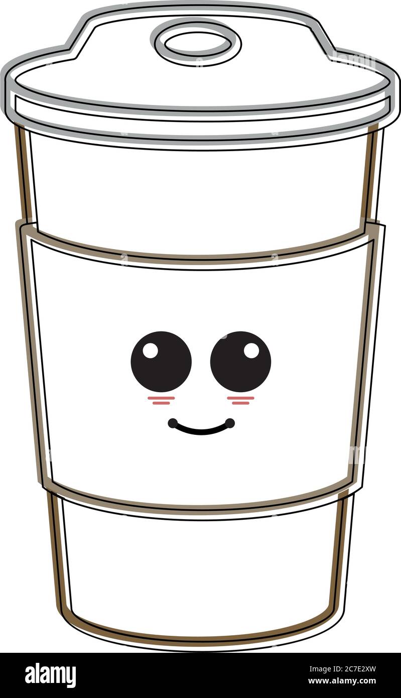 Cartoon icon of a happy paper coffee cup - Vector Stock Vector Image ...