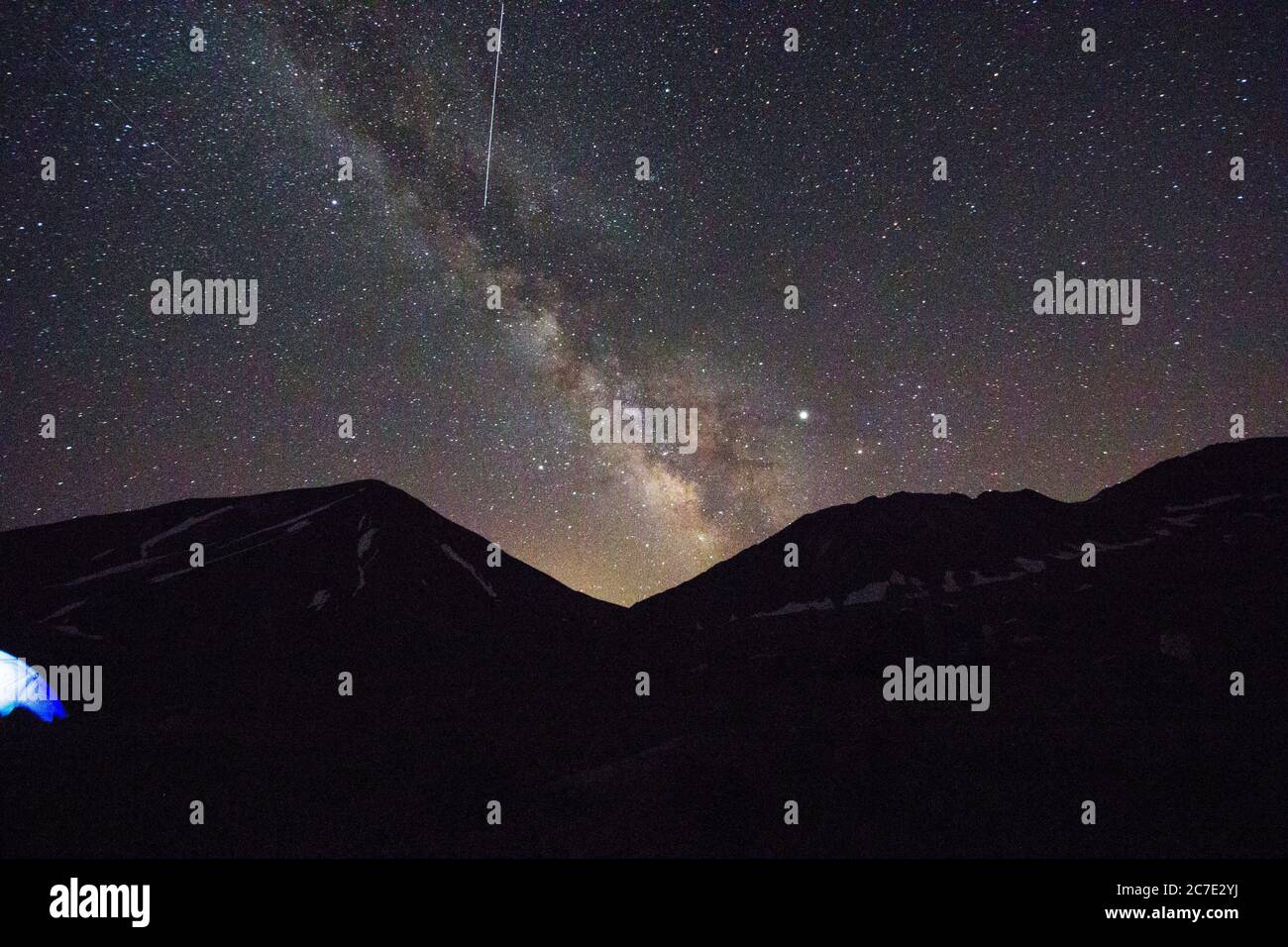 Night sky scape, landscape of night sky stars and milky way in Georgia ...
