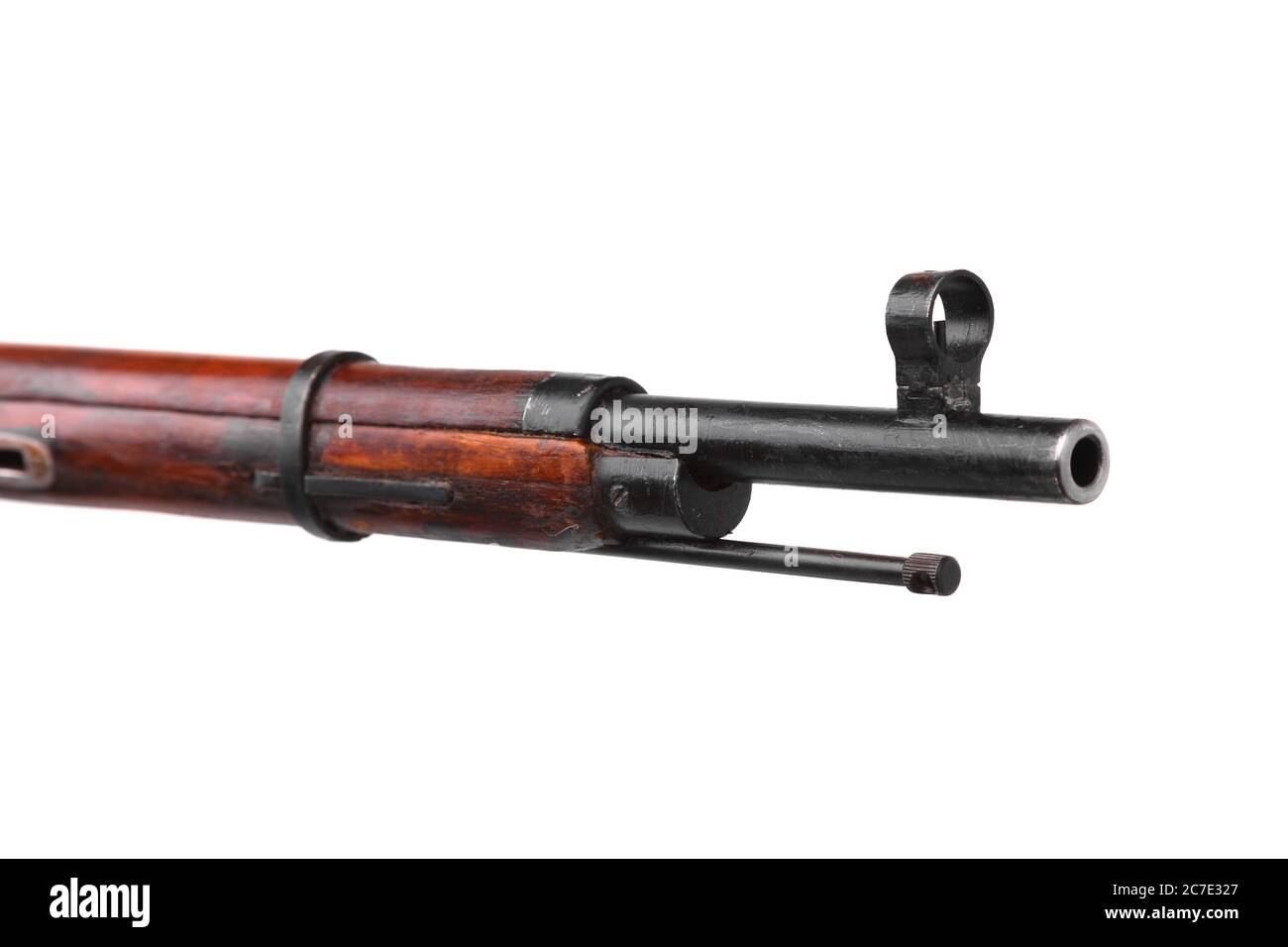 Soviet Mosin rifle isolate on a white background. The weapon of the red ...