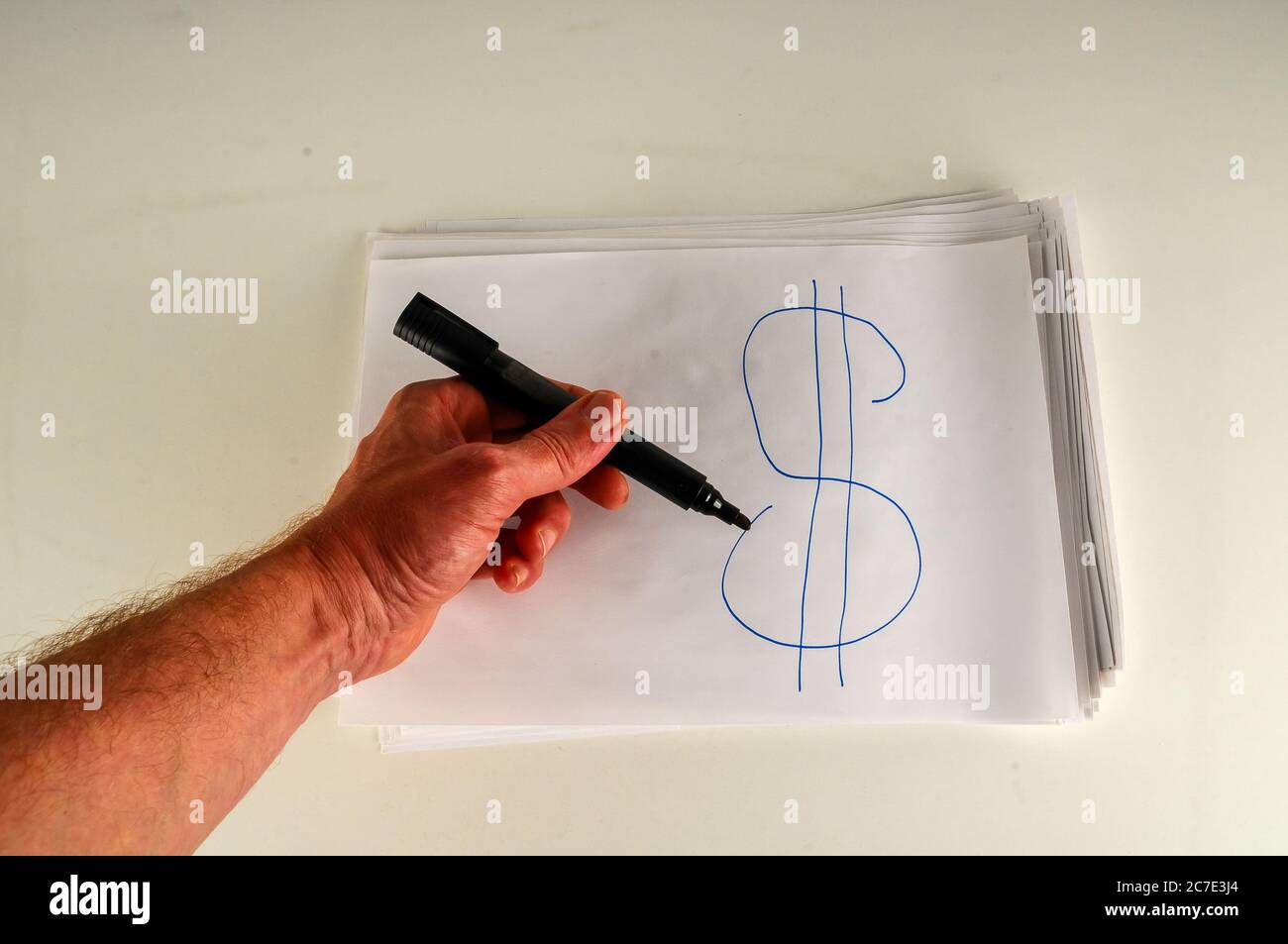 Close-up of sheet with drawing Object on a White Background Stock Photo ...
