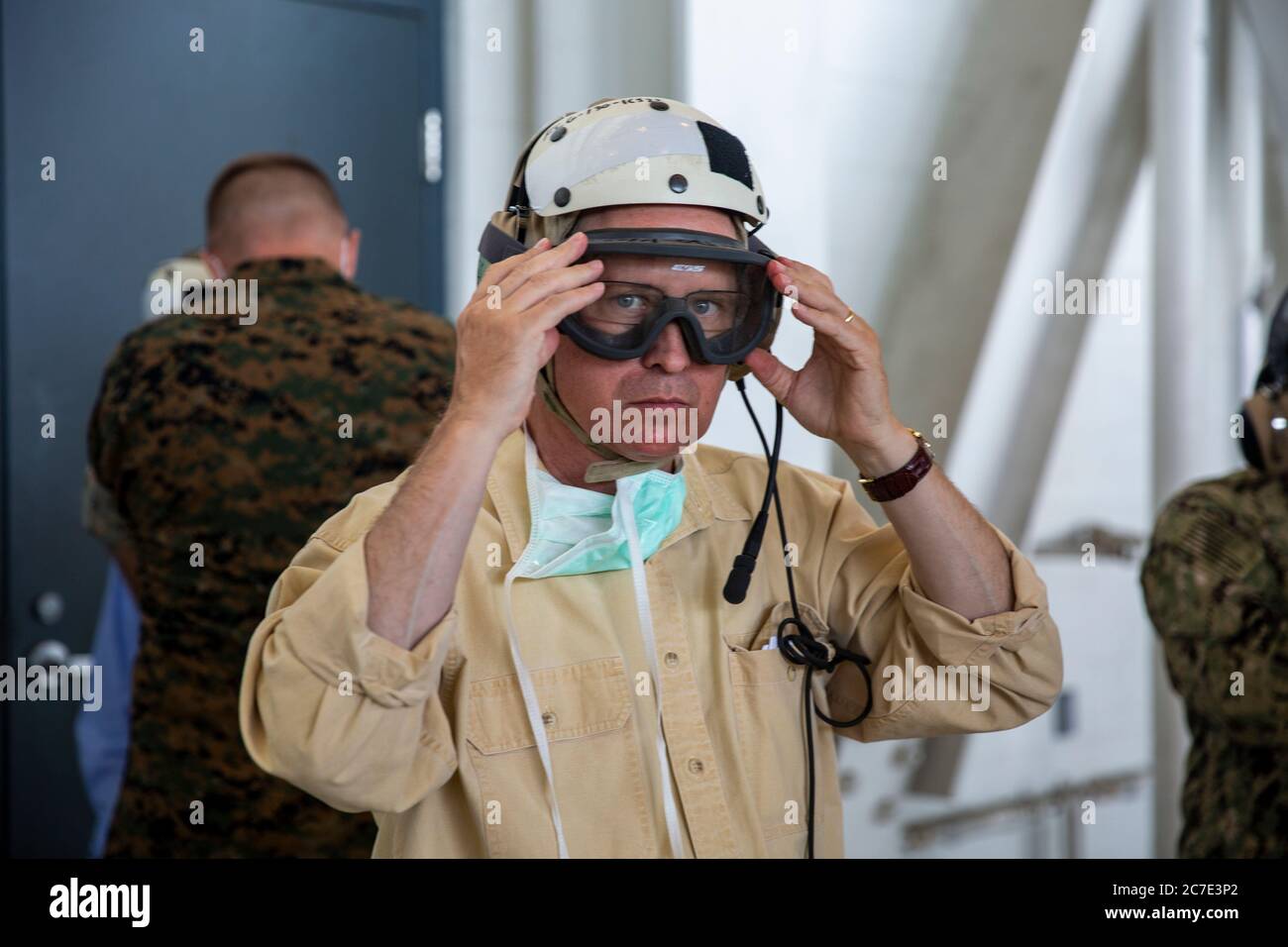 U.S. Rep. Greg Murphy of North Carolina adjusts his flight gear during ...