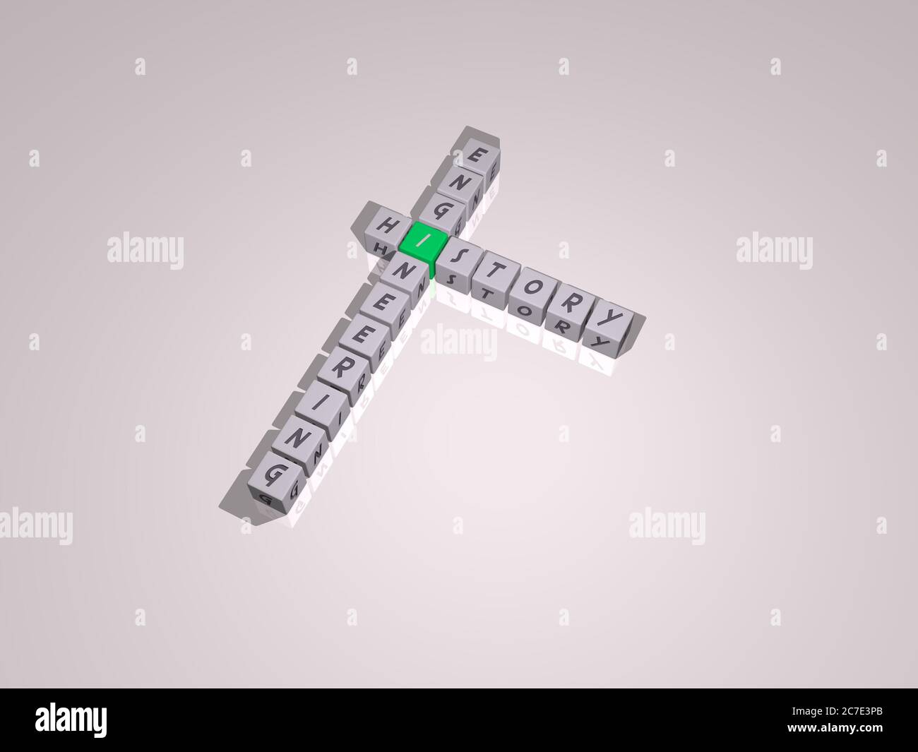 crosswords of history engineering arranged by cubic letters on a mirror ...
