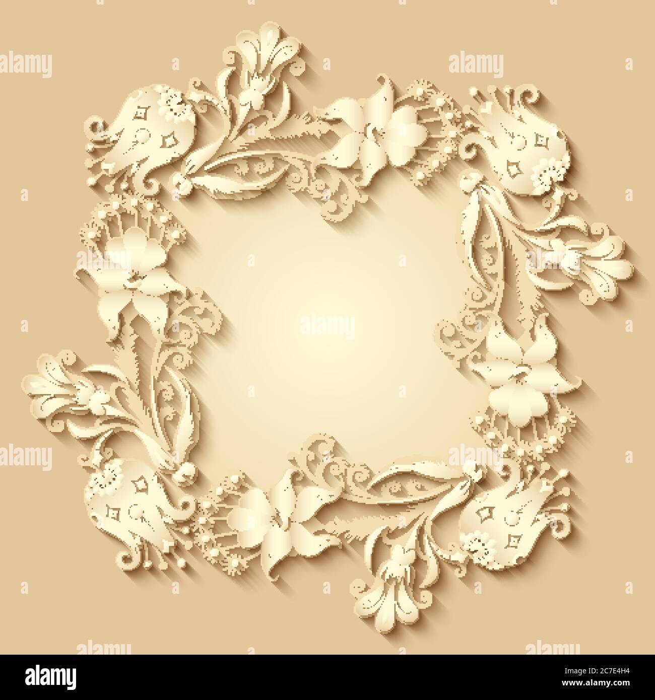 Floral vector vintage border Stock Vector Image & Art - Alamy