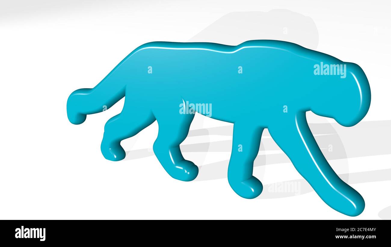 BIG CAT from a perspective with the shadow. A thick sculpture made of ...