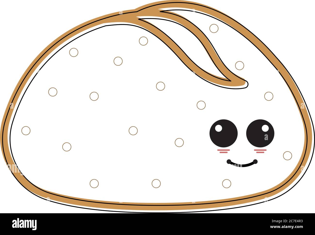 Cartoon icon of a happy bun bread - Vector Stock Vector Image & Art - Alamy