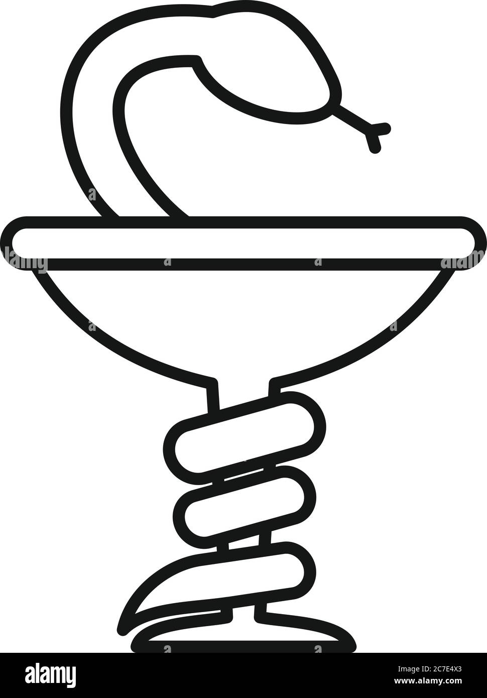 Medical snake cup icon. Outline medical snake cup vector icon for web ...