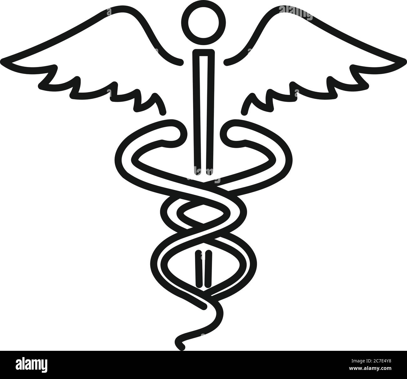 Snakes wings stick icon. Outline snakes wings stick vector icon for web ...