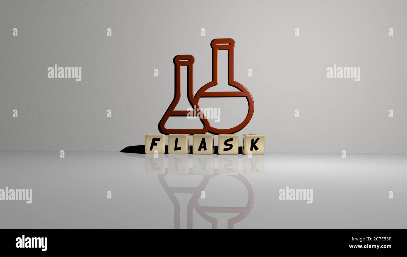 3D graphical image of FLASK vertically along with text built by ...