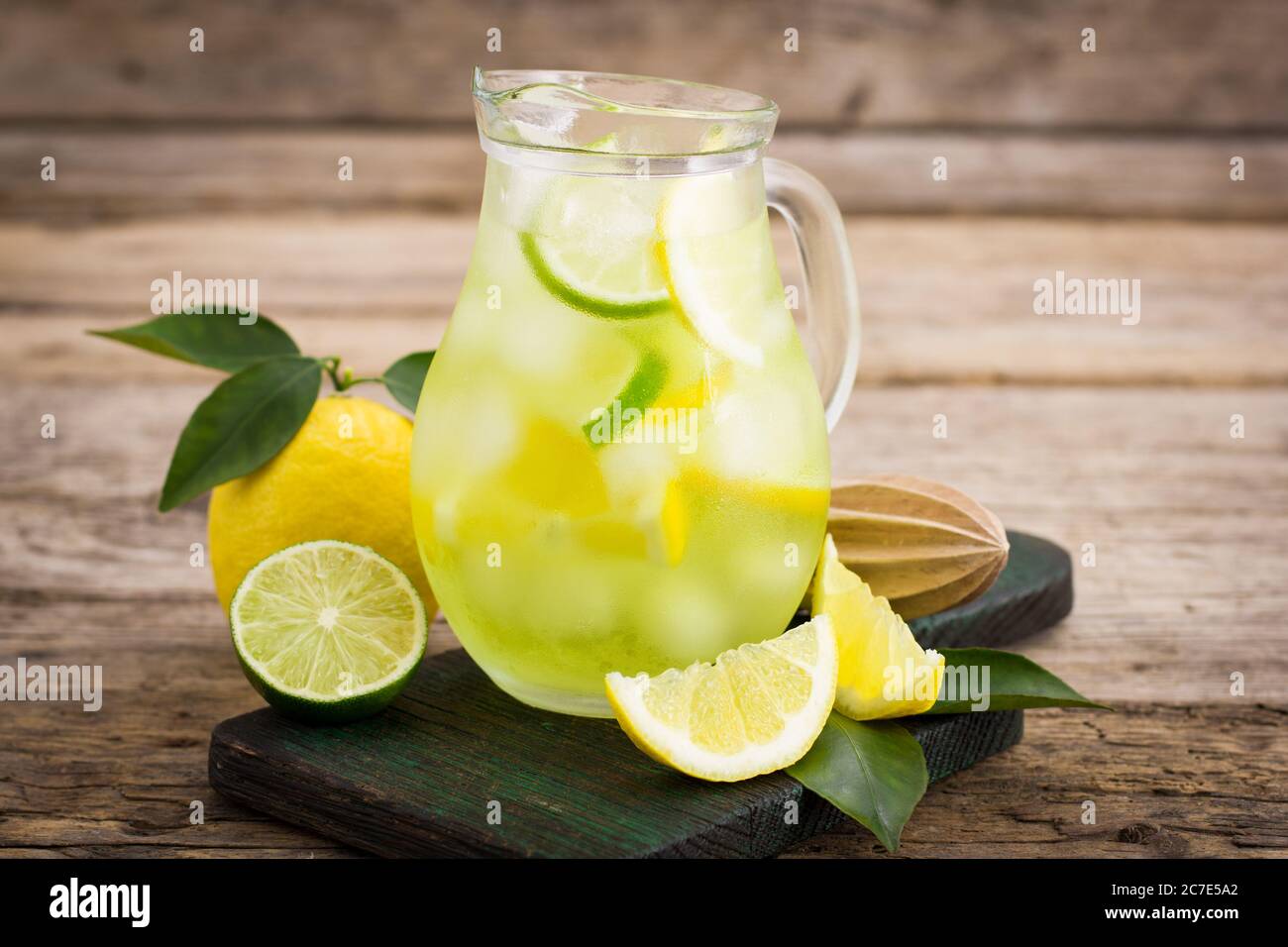 Cold lemonade with ice Stock Photo - Alamy