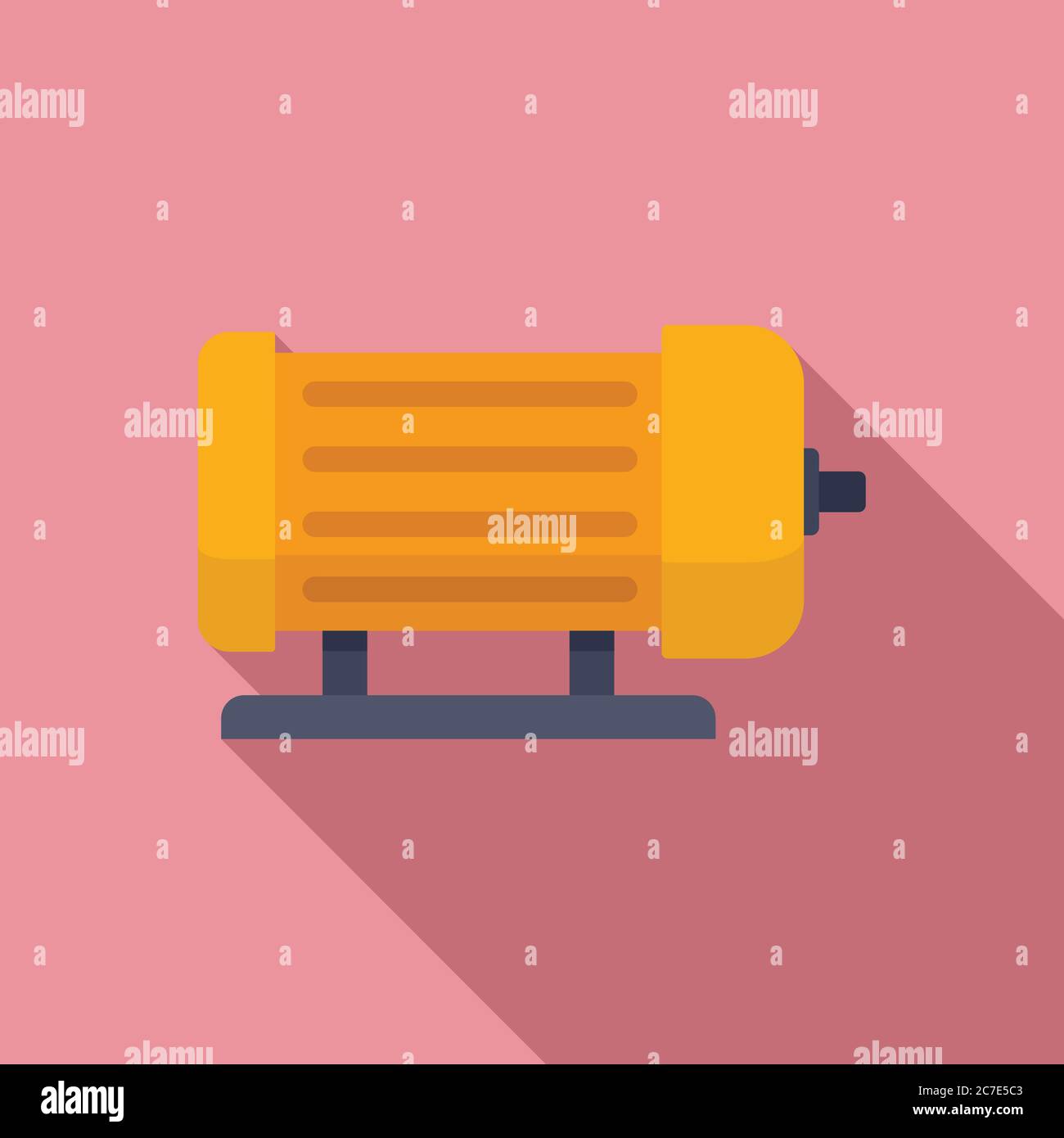 Industrial electric motor icon. Flat illustration of industrial ...