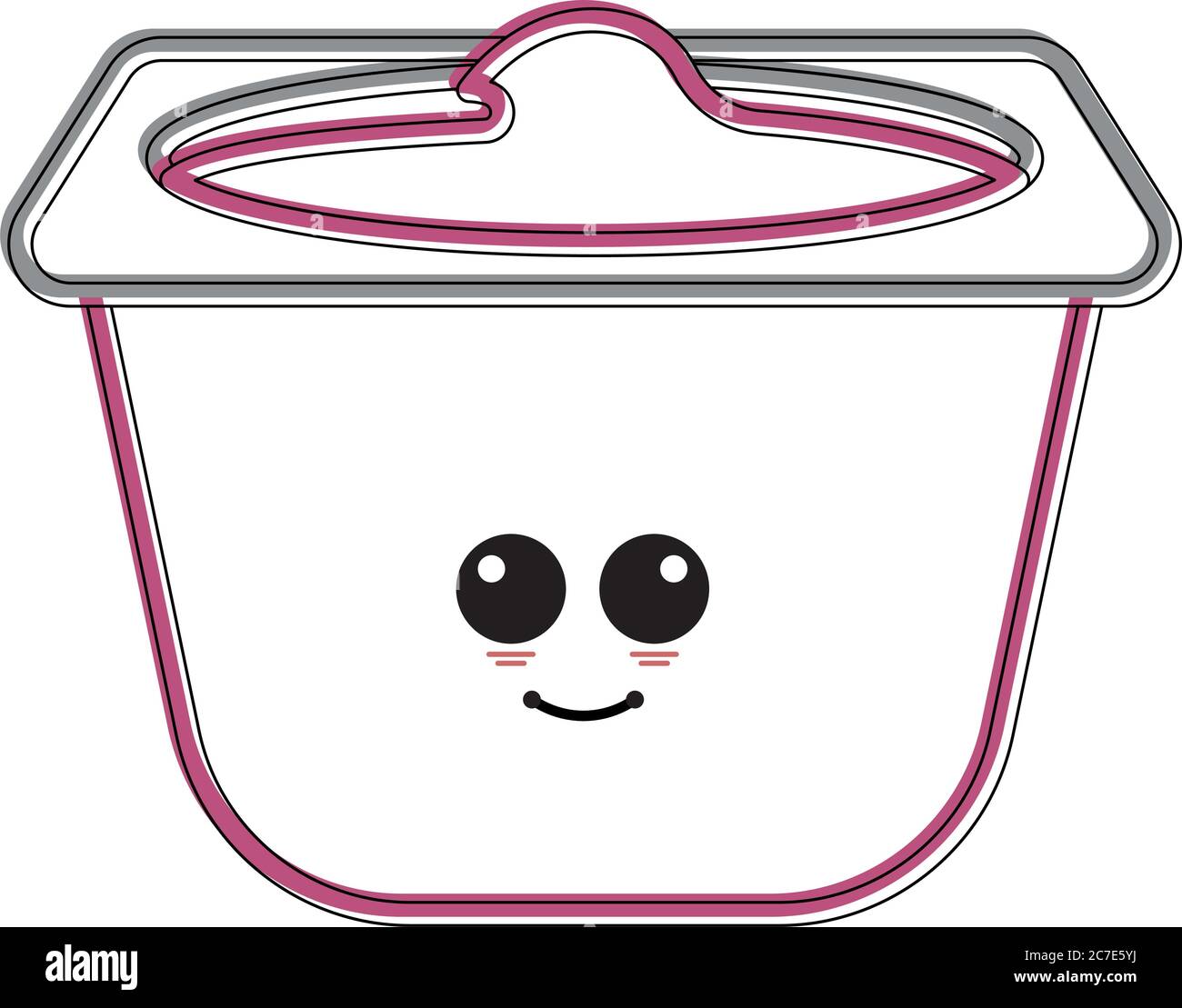 Cartoon icon of a happy pudding cup. Dairy product icon - Vector Stock ...
