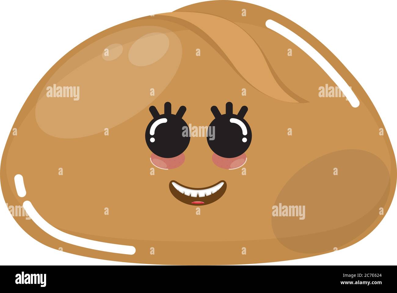 Cartoon icon of a happy bun bread - Vector Stock Vector Image & Art - Alamy