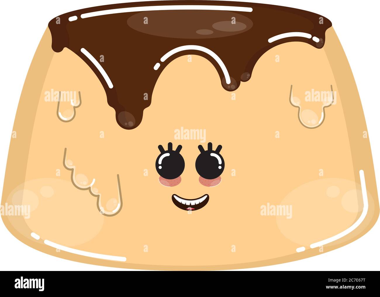 Flan with cream Stock Vector Images - Alamy