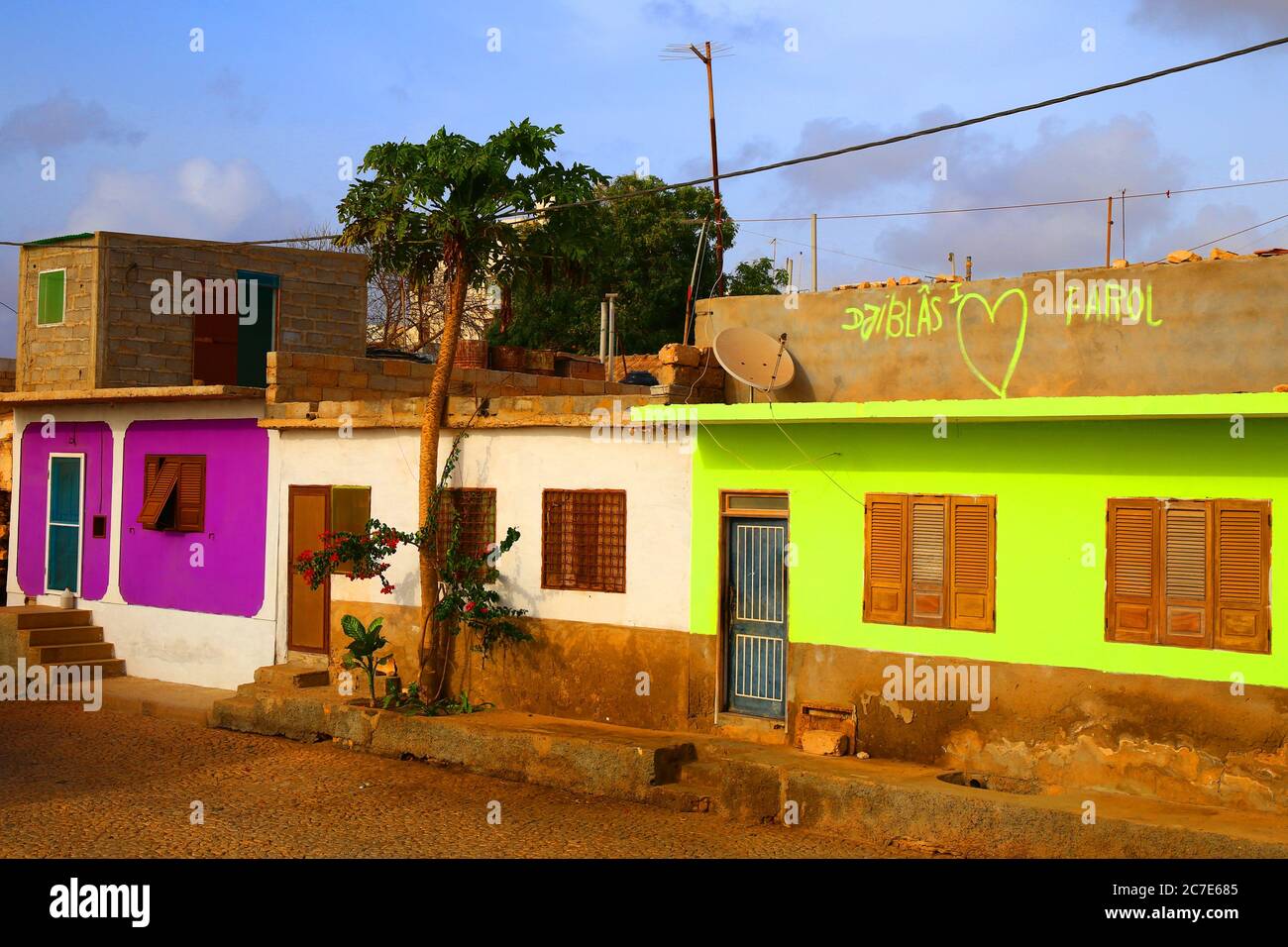 Beautiful architecture on Maio island, Cape Verde Stock Photo - Alamy
