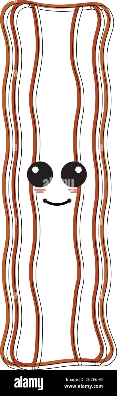 Cartoon icon of a happy bacon - Vector Stock Vector Image & Art - Alamy