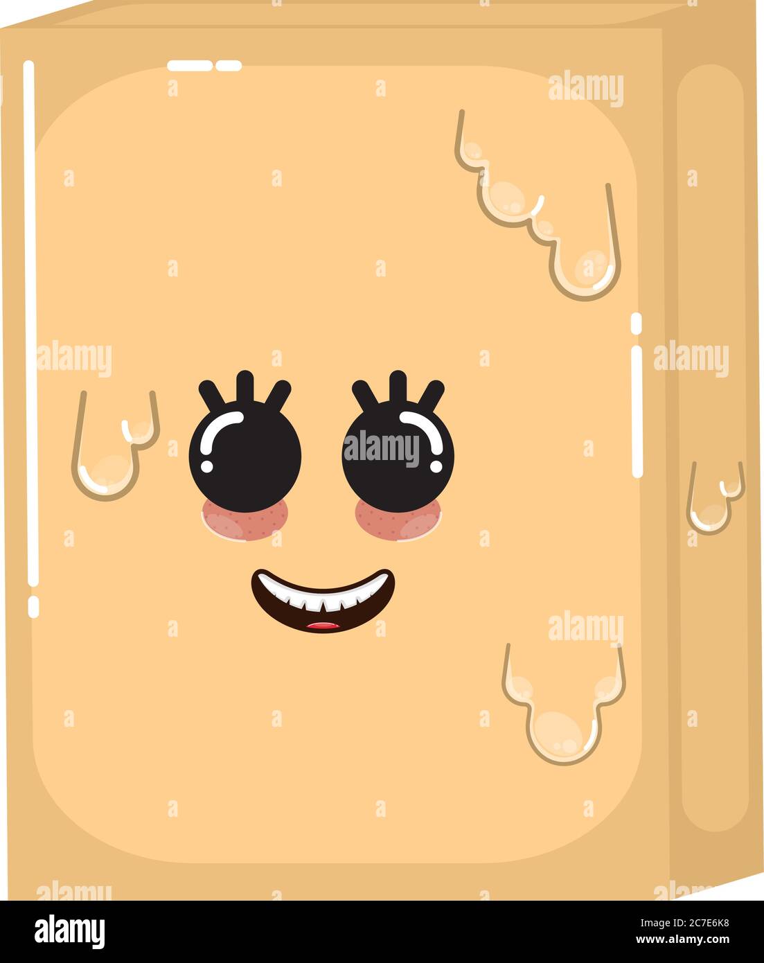 Cartoon icon of a happy butter bar. Dairy product icon - Vector Stock ...