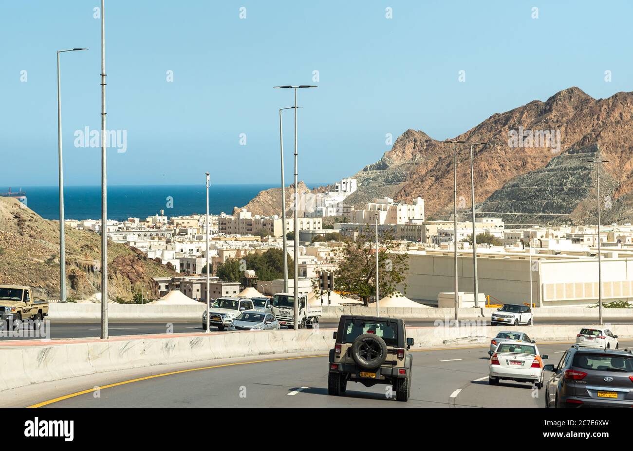 Muttrah, Oman - February 10, 2020: The Highway connection Muscat and ...