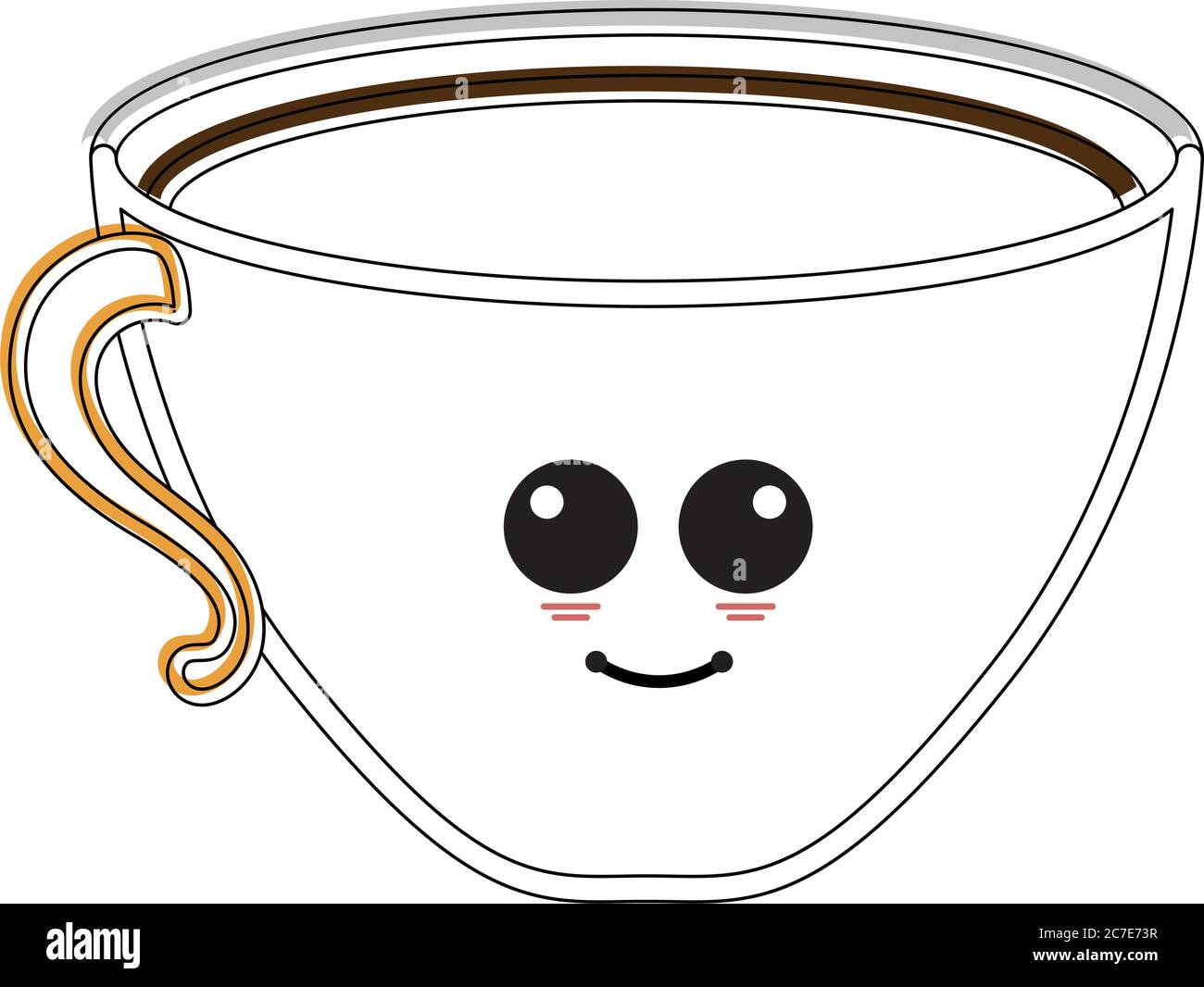 Cartoon icon of a happy coffee cup - Vector Stock Vector Image & Art ...