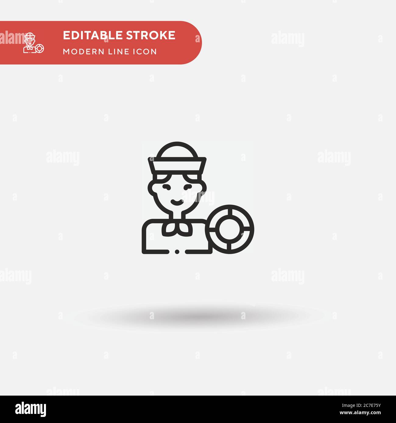 Sailor Simple vector icon. Illustration symbol design template for web ...