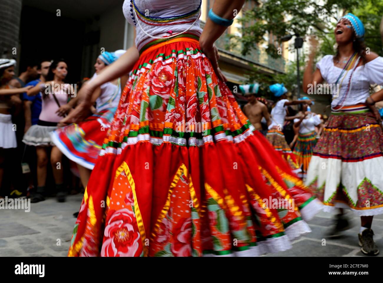 Maracatu dance performance on the treet in Rio de Jameiro Stock Photo ...