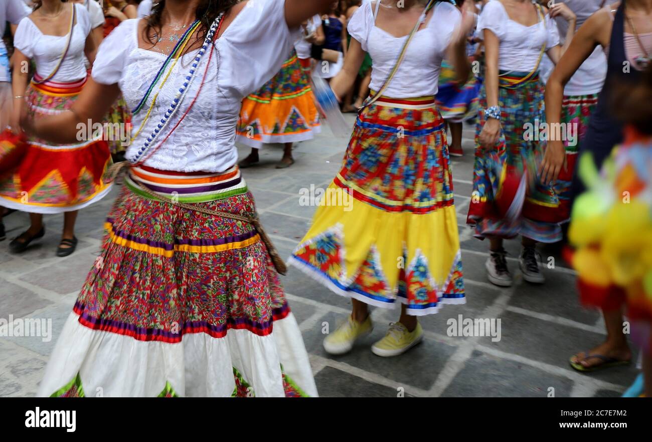 Maracatu dance performance on the treet in Rio de Jameiro Stock Photo ...
