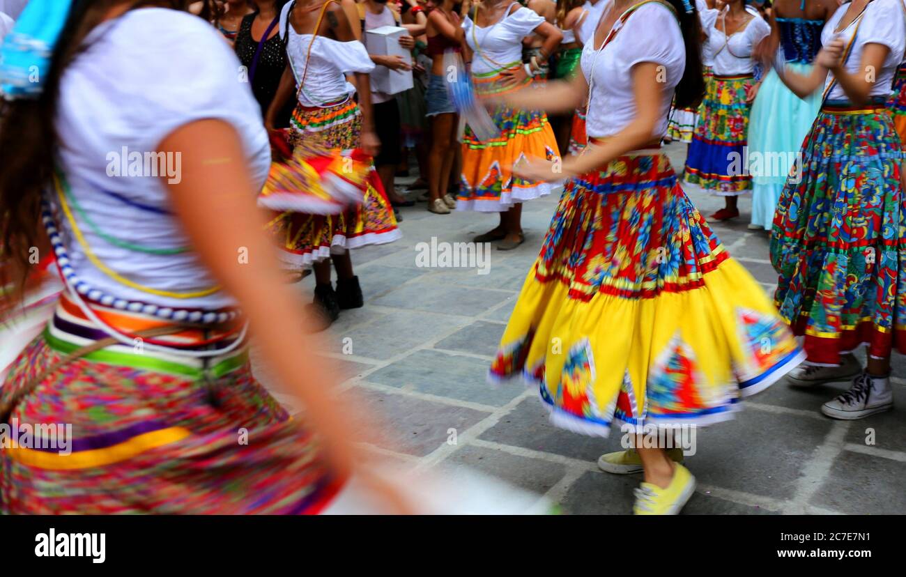 Maracatu dance performance on the treet in Rio de Jameiro Stock Photo ...