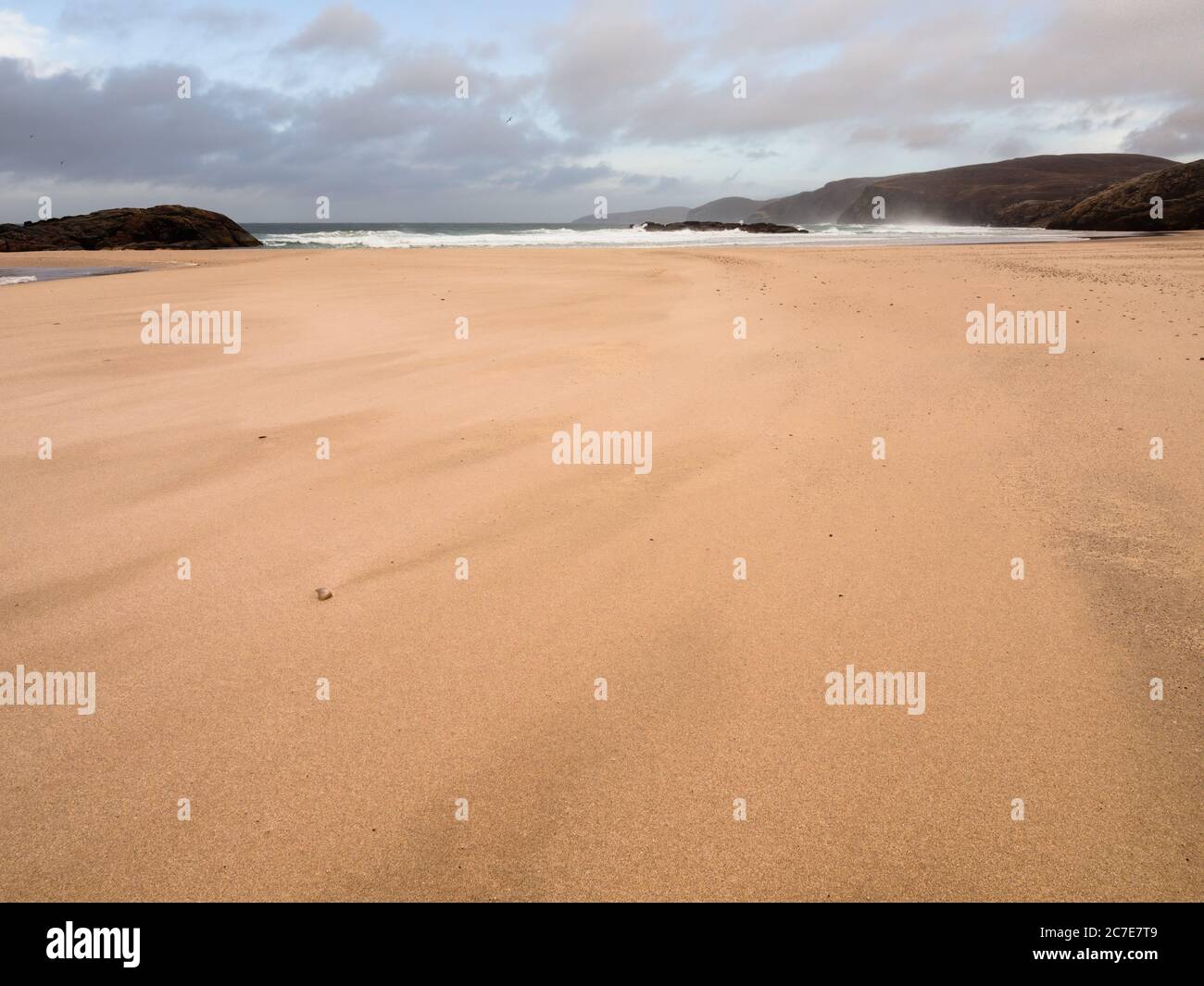 An empty beach in the howelling wind Stock Photo - Alamy