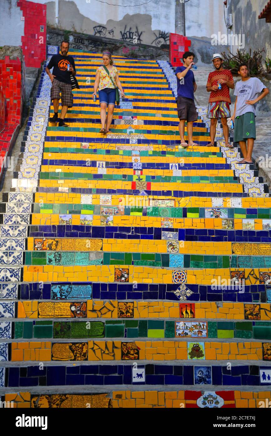 Selaron stairs in Rio de Janeiro Stock Photo - Alamy