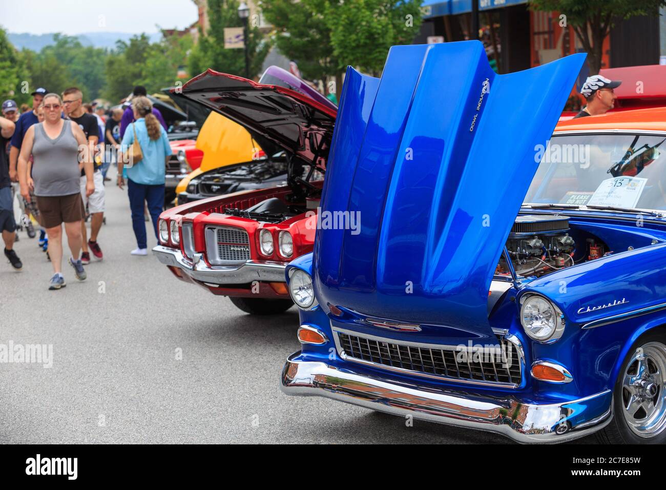 Columbia, PA, USA - June 17, 2017: Cars of all kinds are on display at ...