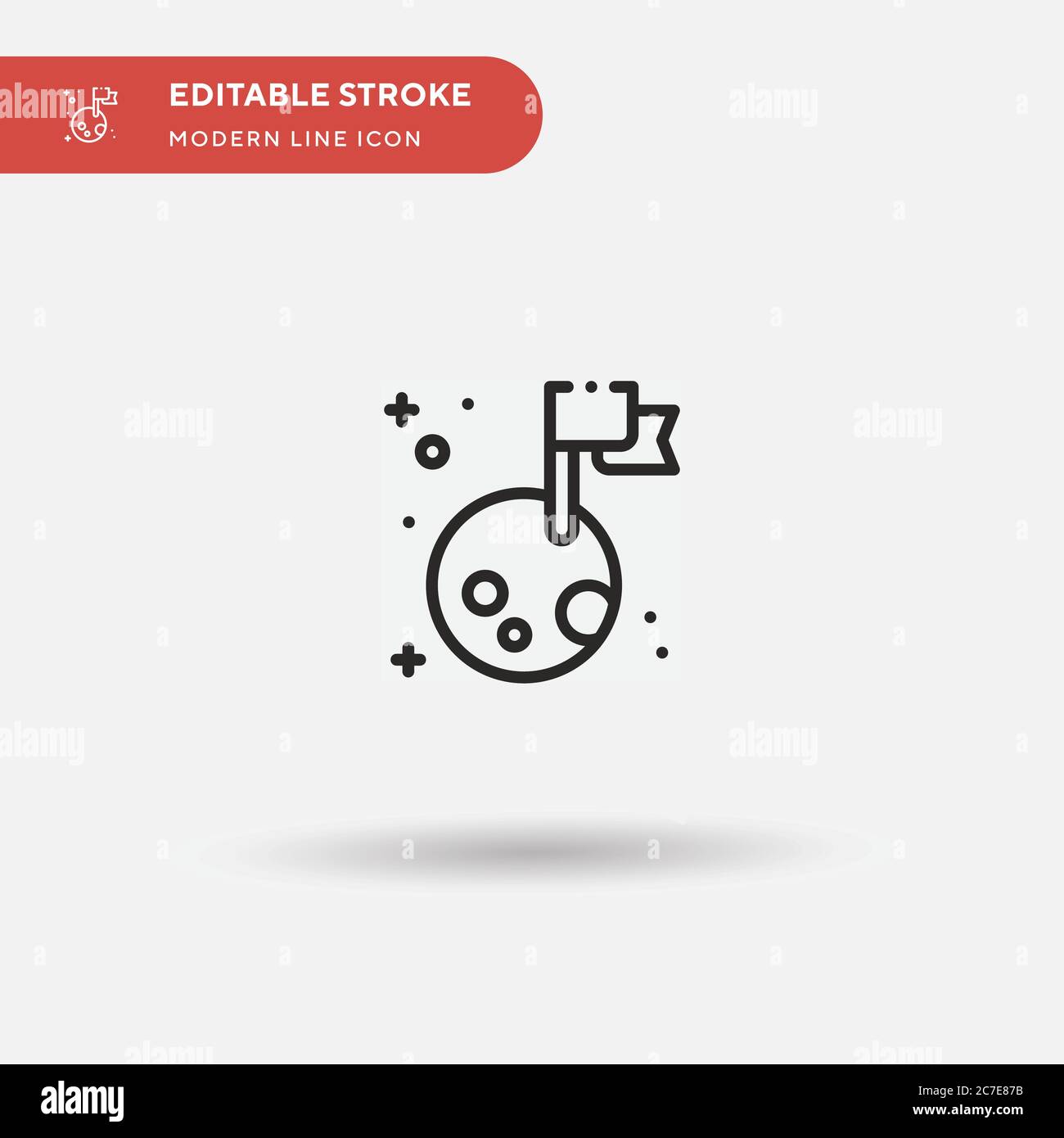 Moon Landing Simple vector icon. Illustration symbol design template ...