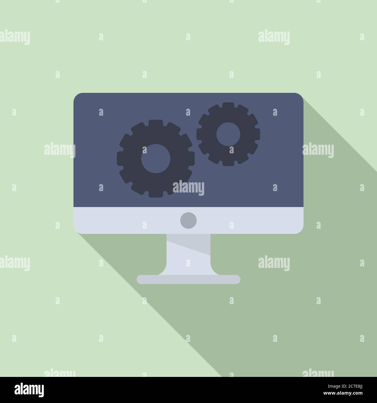 Electric vehicle repair monitor icon. Flat illustration of electric ...