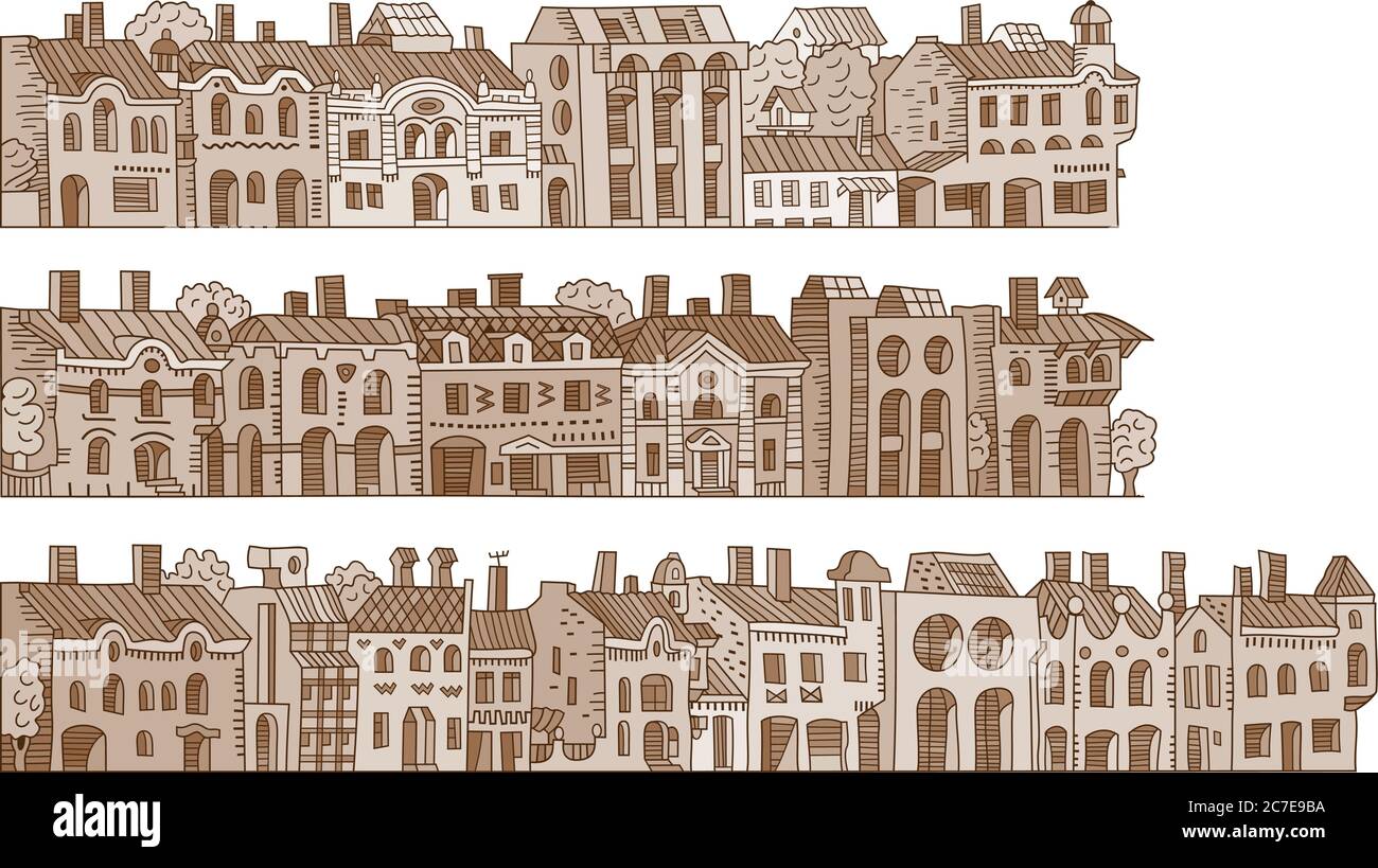 Old houses vintage retro Stock Vector Images - Alamy