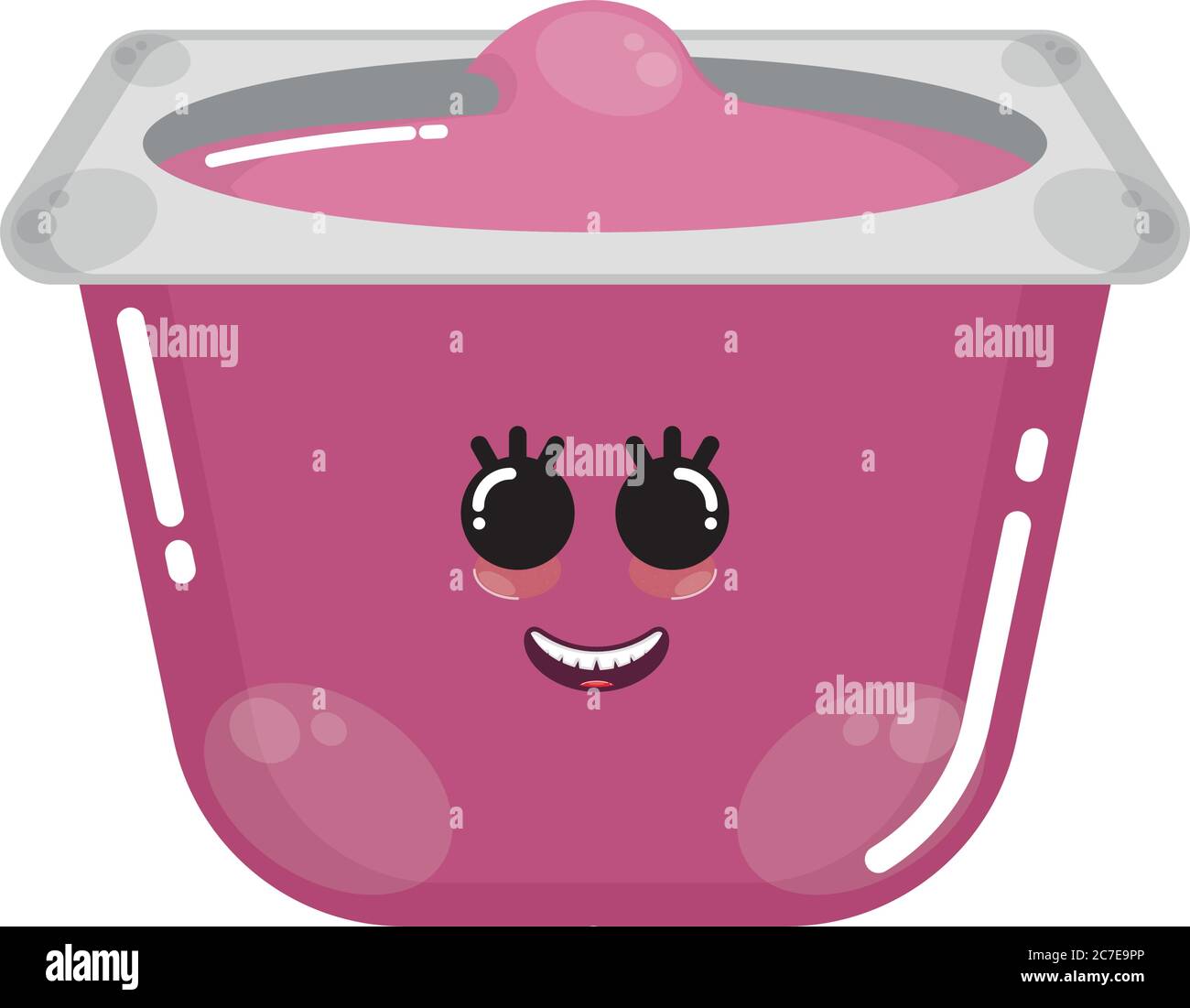 Cartoon icon of a happy pudding cup. Dairy product icon - Vector Stock ...