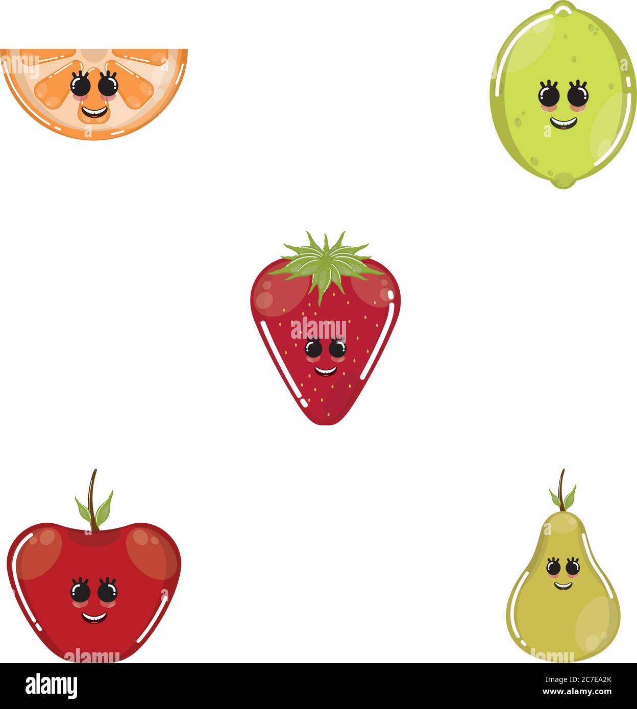 Cartoon illustration fruits group food Stock Vector Images - Alamy