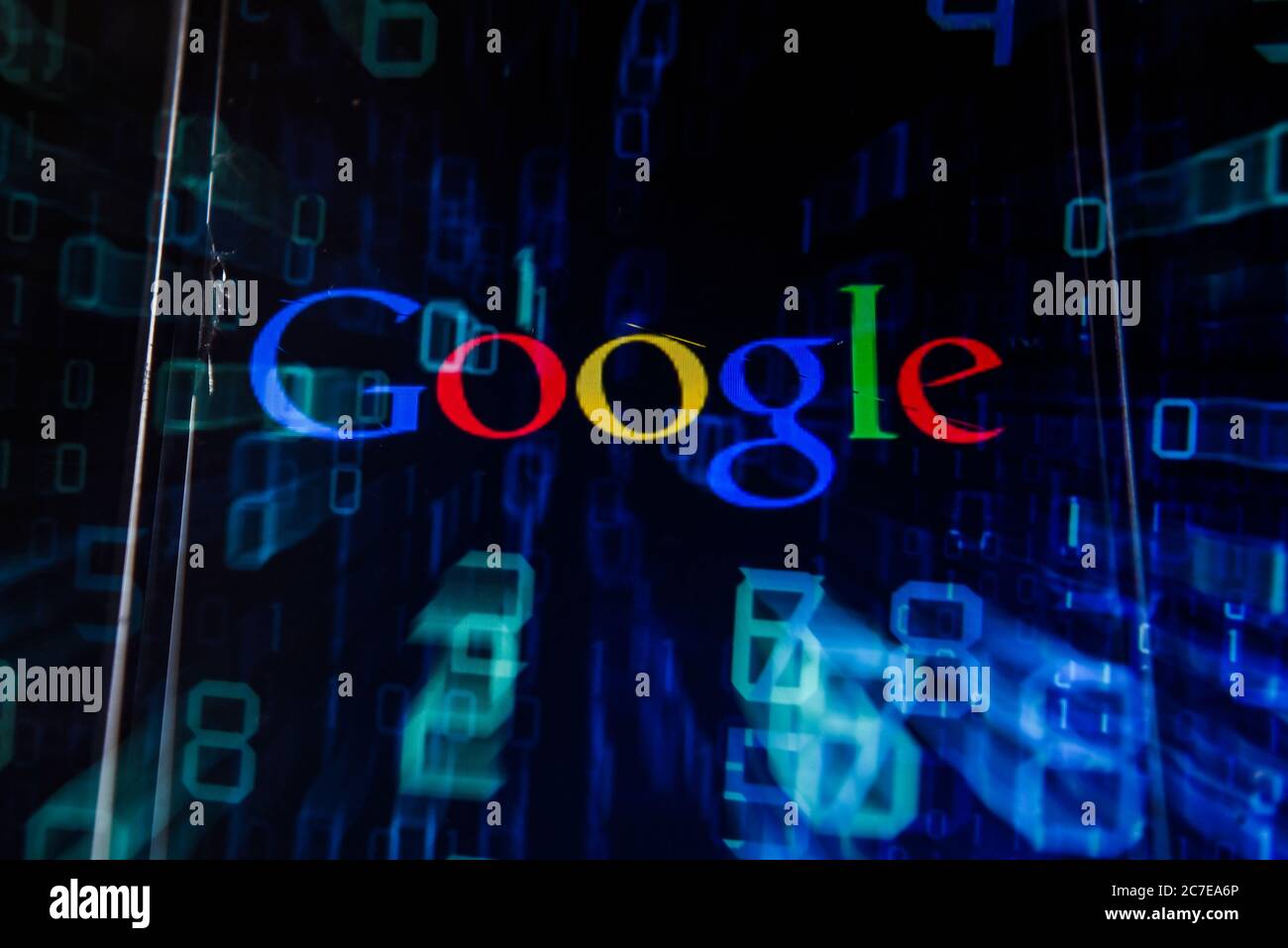 In this photo illustration a multiple exposure image shows a Google ...