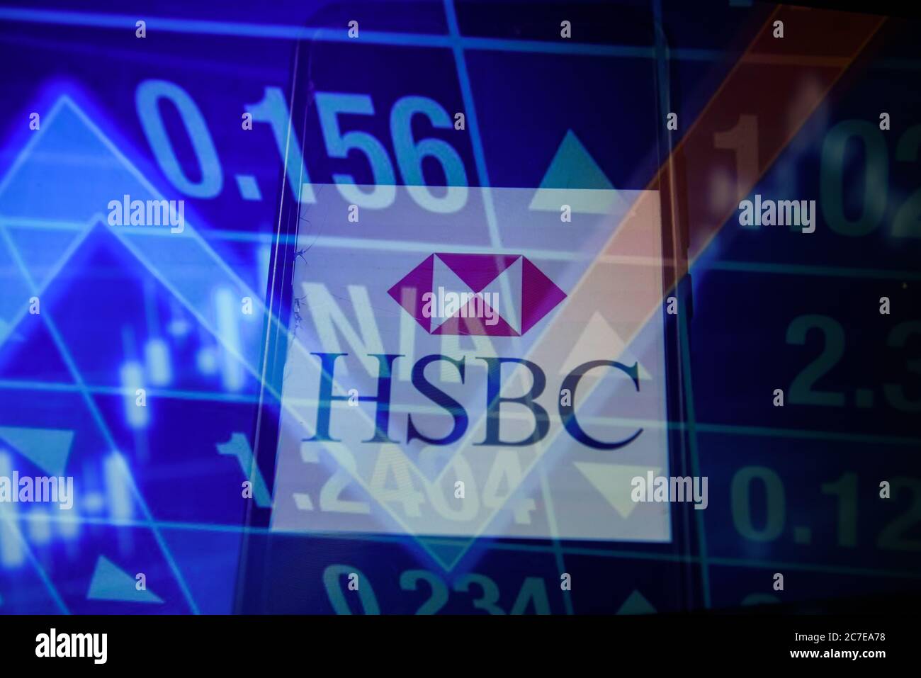 In this photo illustration a multiple exposure image shows a HSBC bank ...