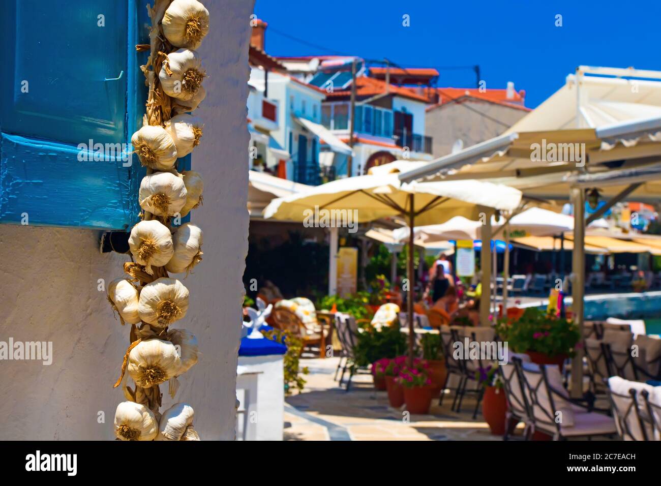 Samos island greece. Street scene Stock Photo - Alamy