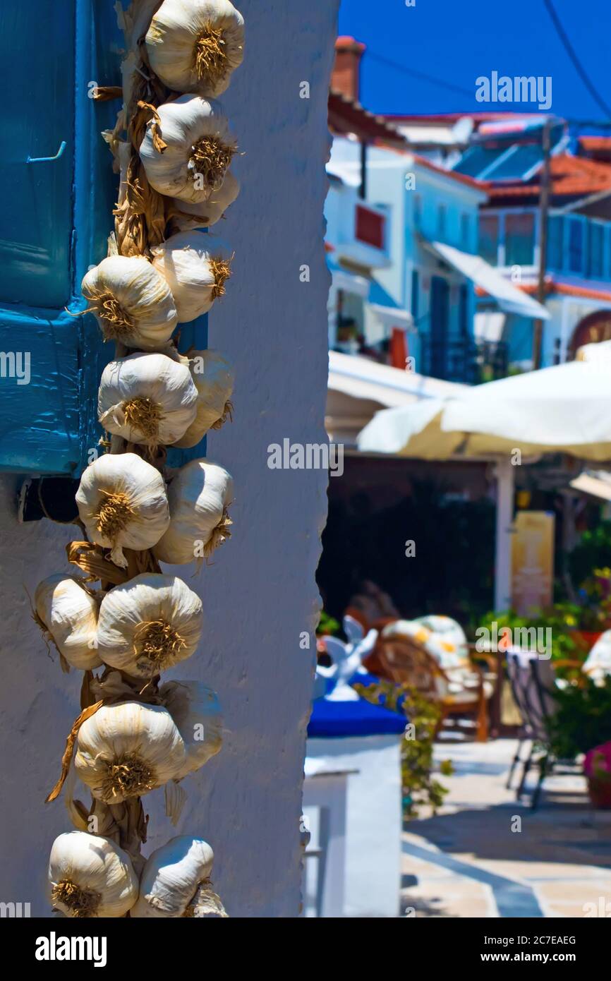 Samos island greece. Street scene Stock Photo - Alamy