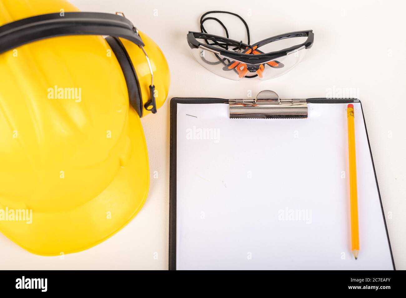 White sheet on a stiff base. Work accessories for production workers ...