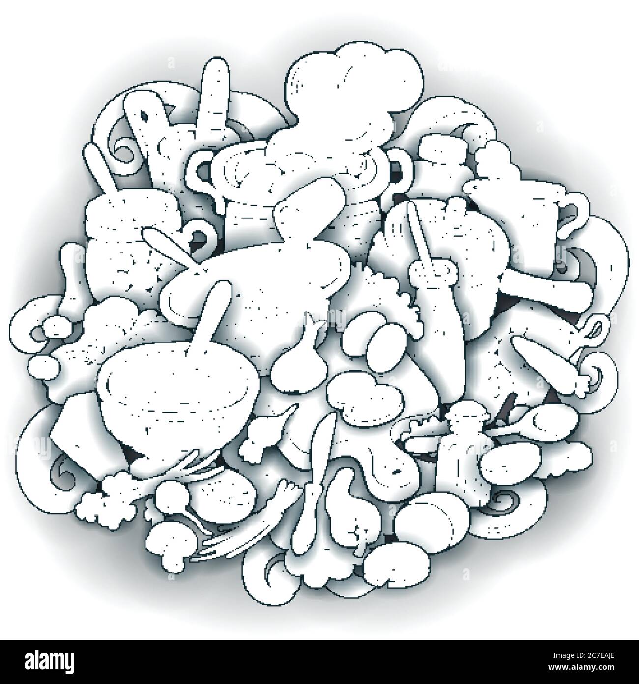 Food hand drawn vector doodles illustration Stock Vector Image & Art ...